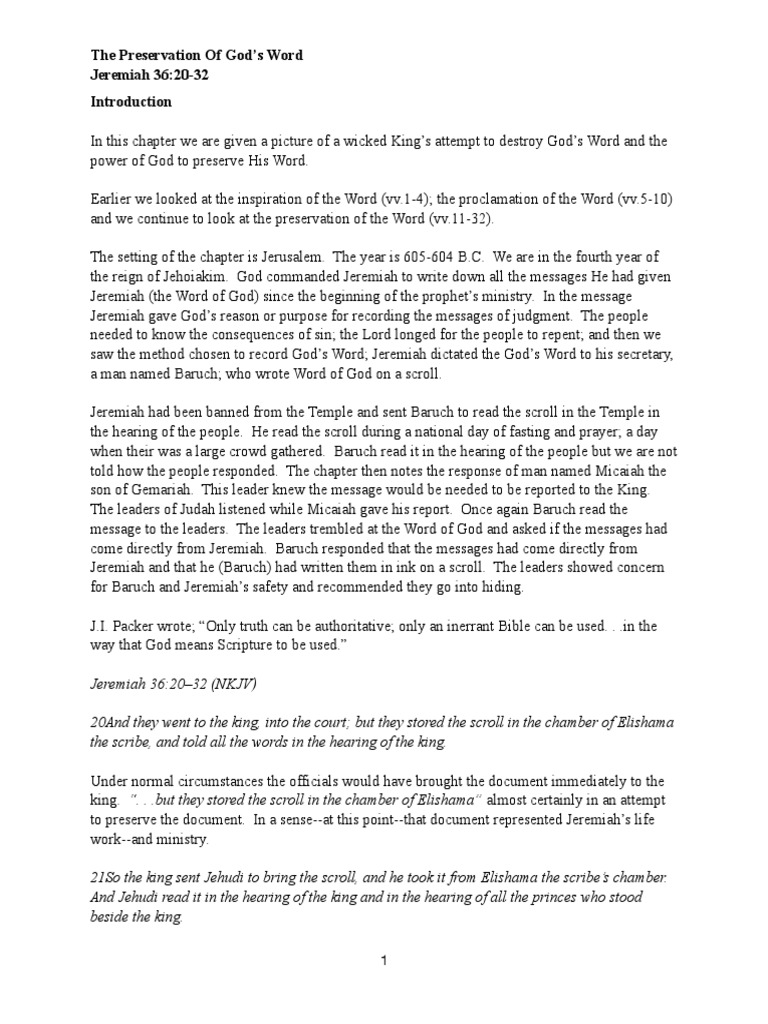 Jeremiah 36-20-32 | PDF | Jeremiah | Chapters And Verses Of The Bible