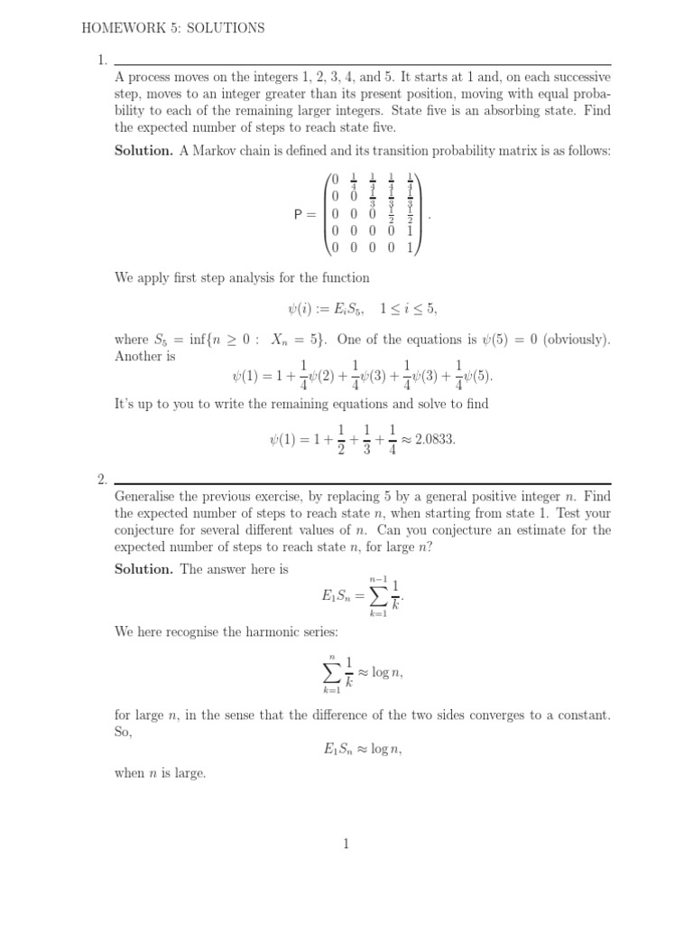 Solutions | PDF | Markov Chain | Mathematical Concepts