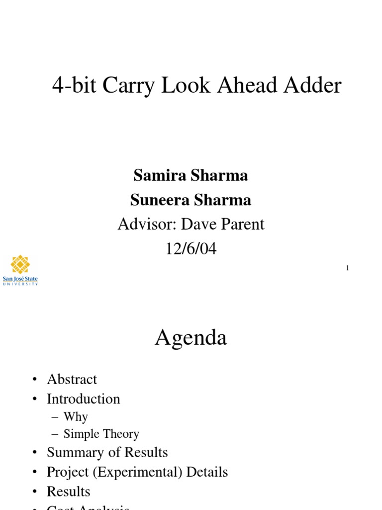 4-Bit Carry Look Ahead Adder | PDF | Electronic Design | Electronics