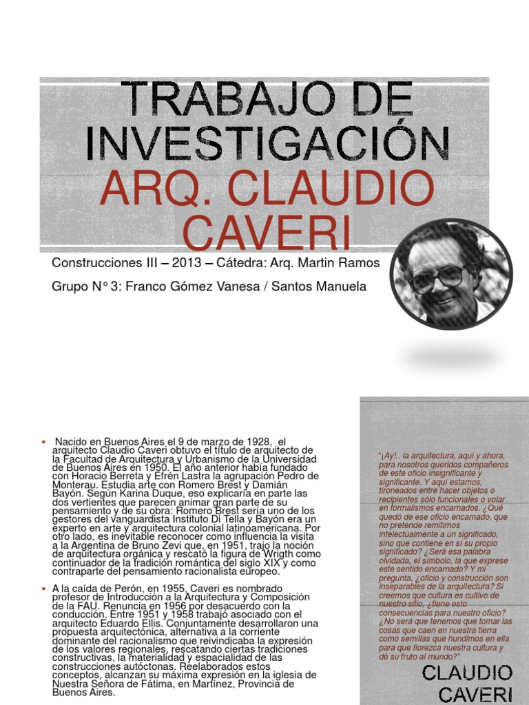 Arquitectura de Claudio Caveri | PDF | Science | Ingeniería