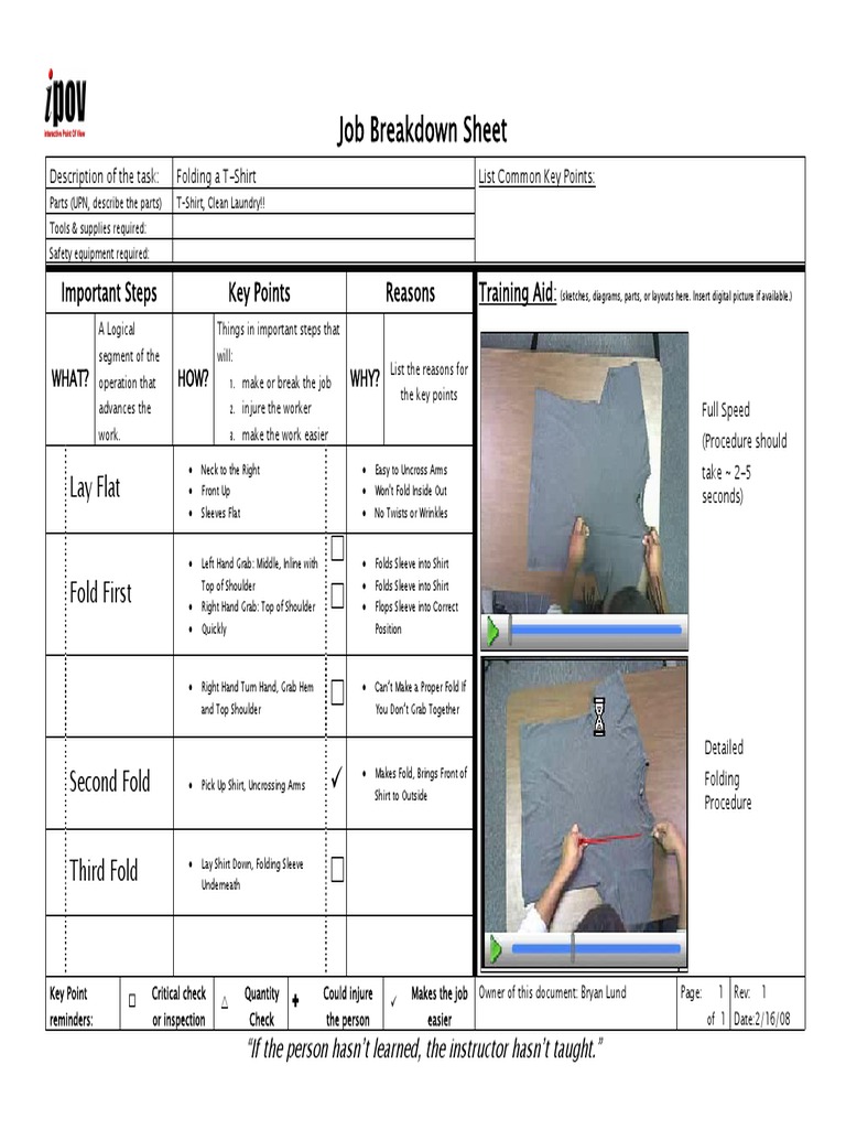 Ejemplo Job Breakdown Sheet PDF | PDF | Career & Growth