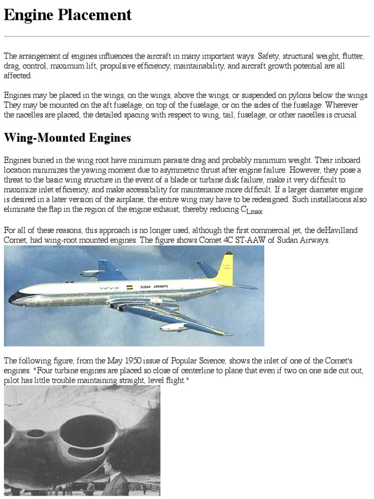 Aircraft Engine Placement Explained | PDF | Flap (Aeronautics) | Airplane