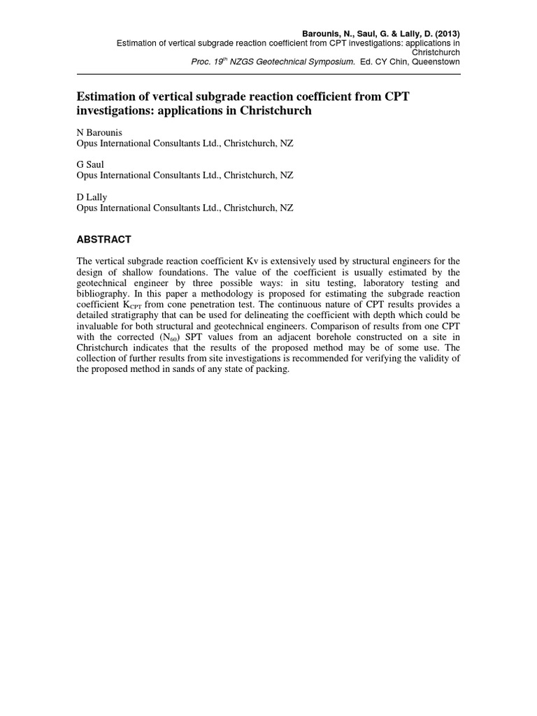 CPT-Based Subgrade Reaction Estimation | PDF | Teaching Methods ...