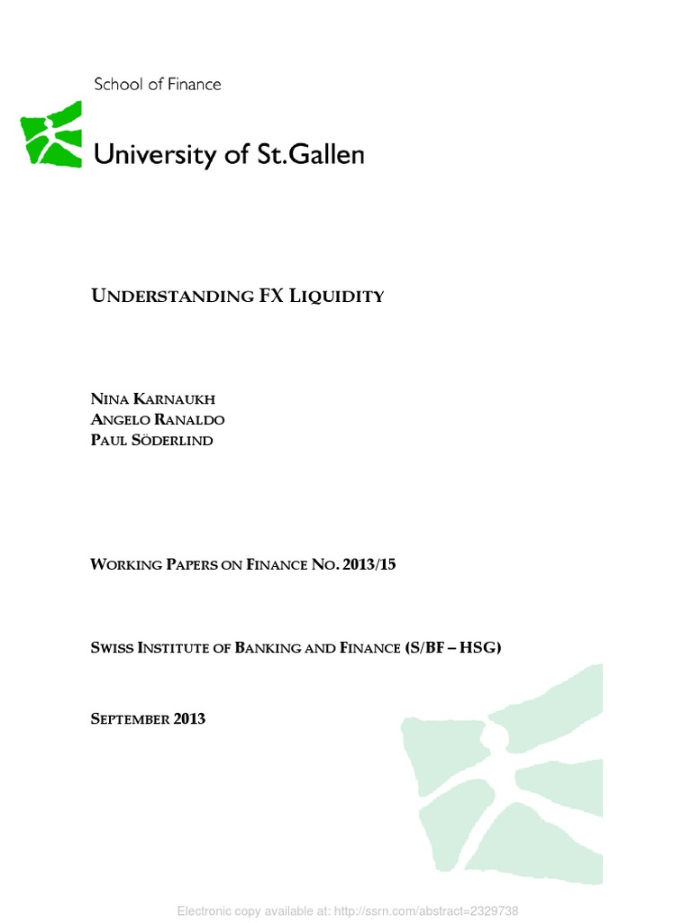 Understanding FX Liquidity | PDF | Foreign Exchange Market | Financial ...