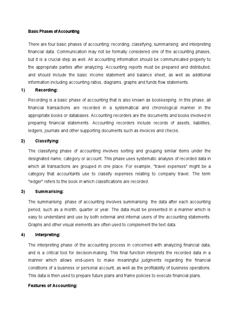 Basic Phases of Accounting | PDF | Balance Sheet | Accounting