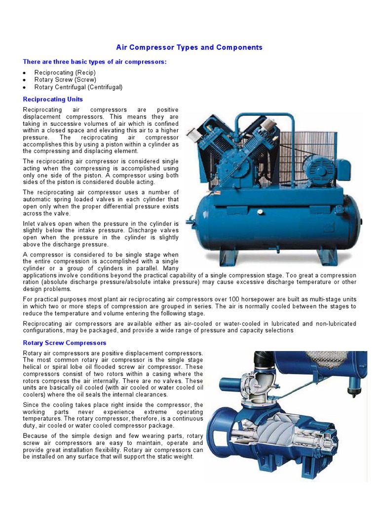 Air Compressor Types and Components | PDF