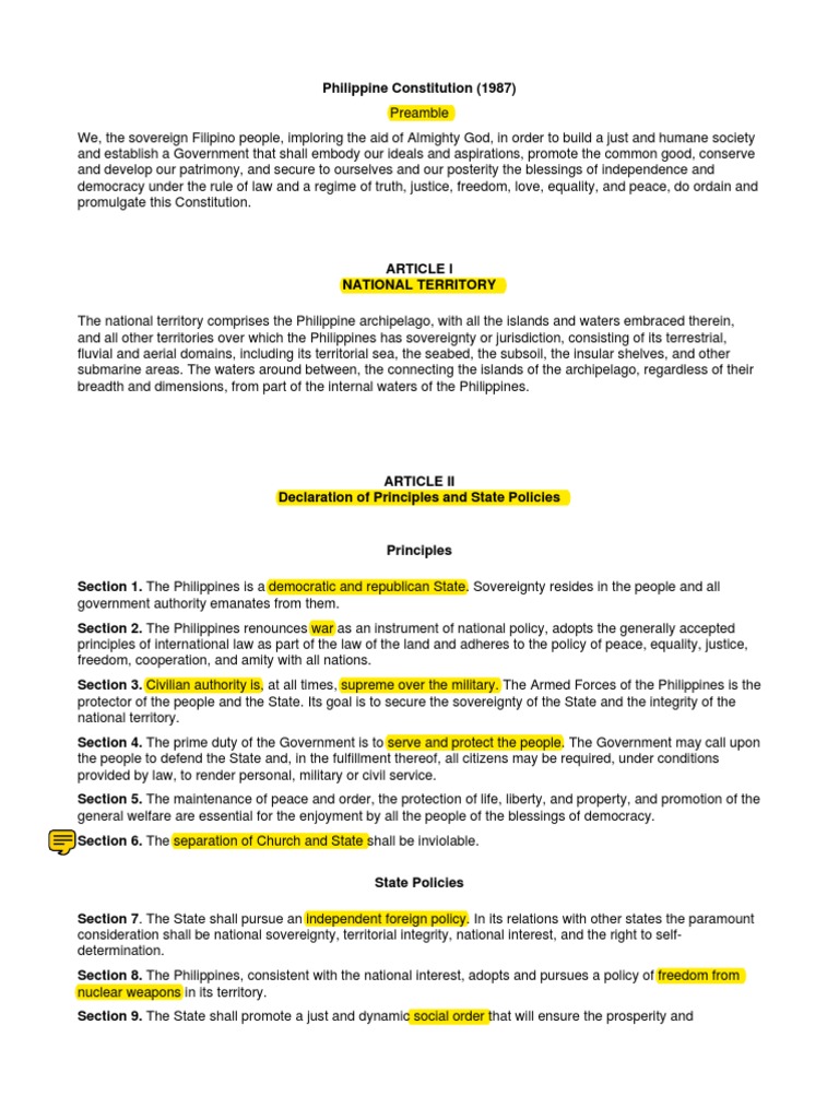 Civil Service Exam Reviewer Philippine Constitution - Printable Forms ...