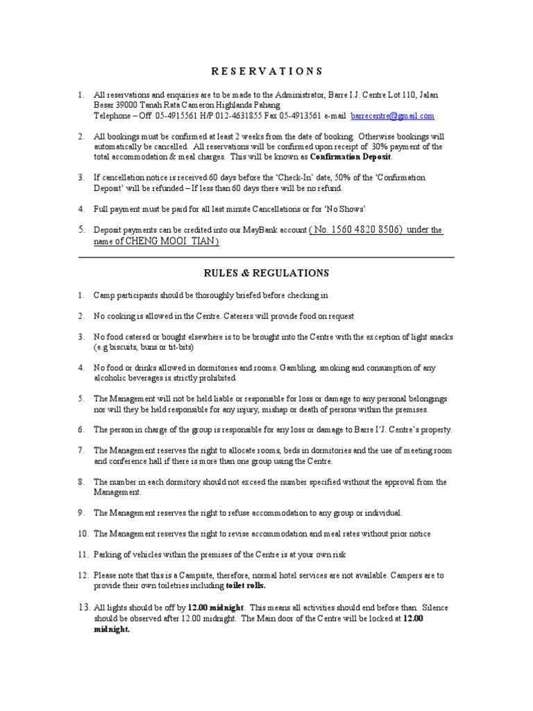 Reservations, Rules & Regulations | PDF | House Types | Students