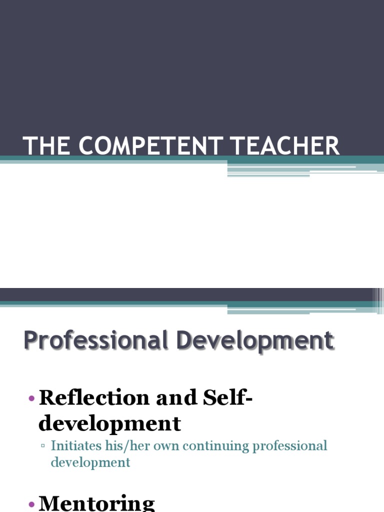1-The Competent Teacher | PDF | Teachers | Competence (Human Resources)
