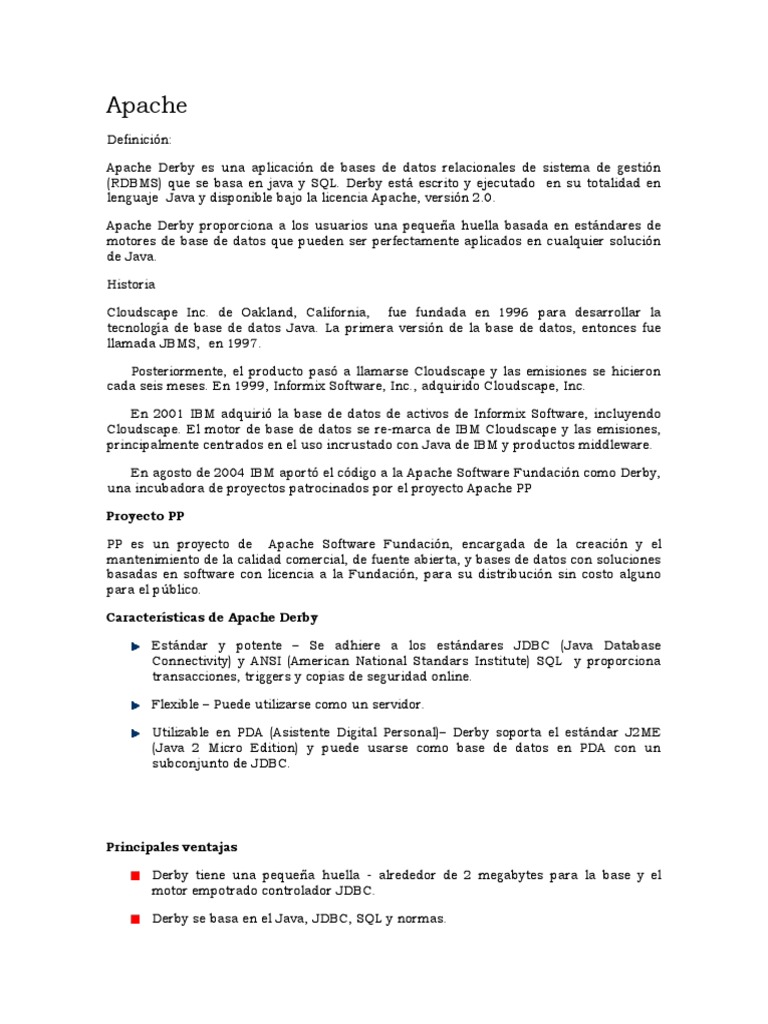 Apache | PDF | Mi sql | Java (lenguaje de programación)