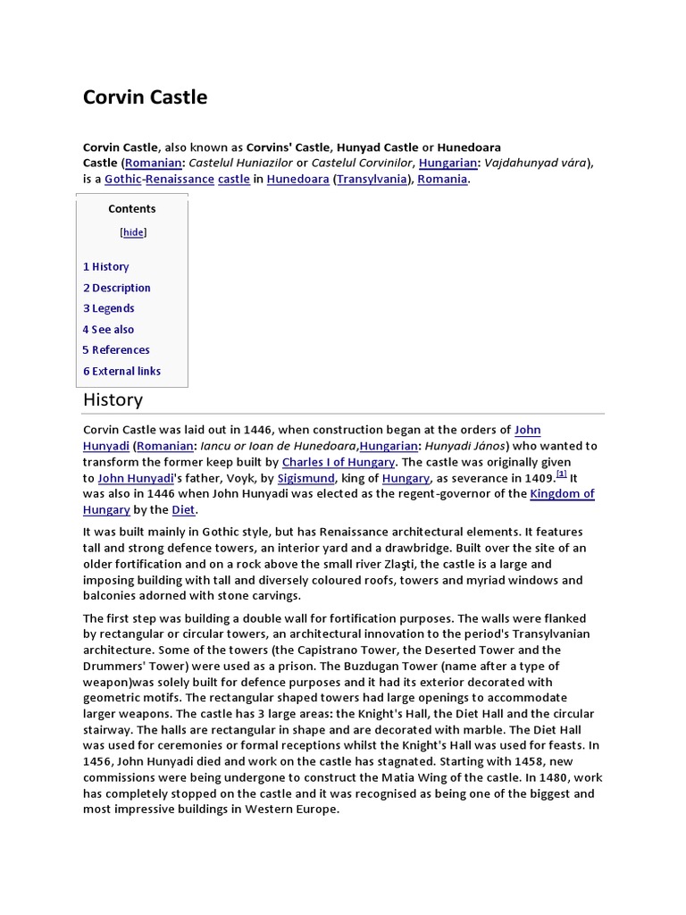 Corvin Castle | PDF | Vlad The Impaler