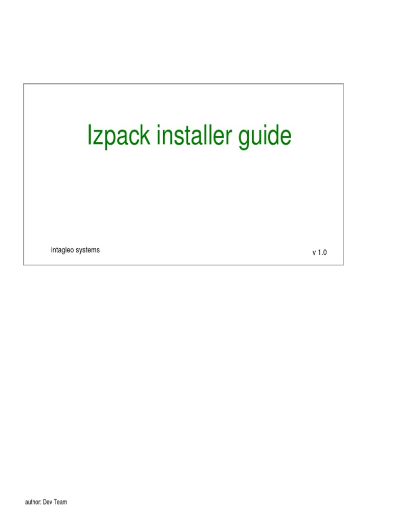 Izpack Installer Guide | Download Free PDF | Computer File | Java (Programming Language)