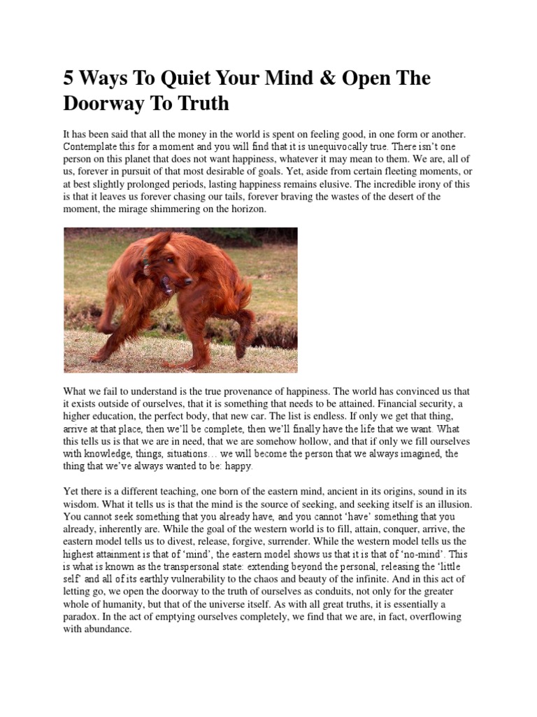 5 Ways To Quiet Your Mind | PDF | Meditation | Mind