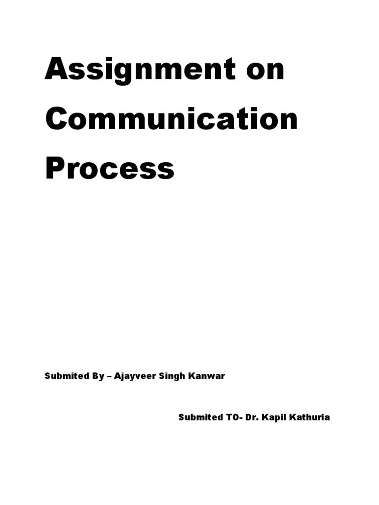 Assignment On Communication Process | PDF | Code | Idea