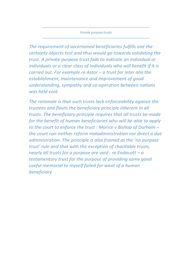 Private Purpose Trusts | PDF | Trust Law | Trustee