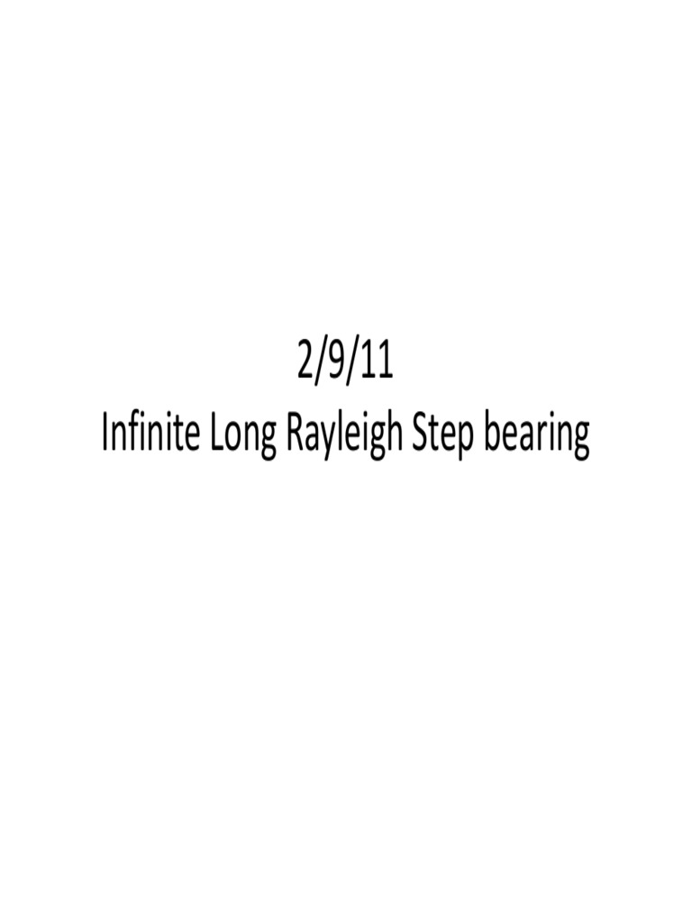 Infinite Long Rayleigh Step Bearing-Rev1 | PDF | Bearing (Mechanical ...