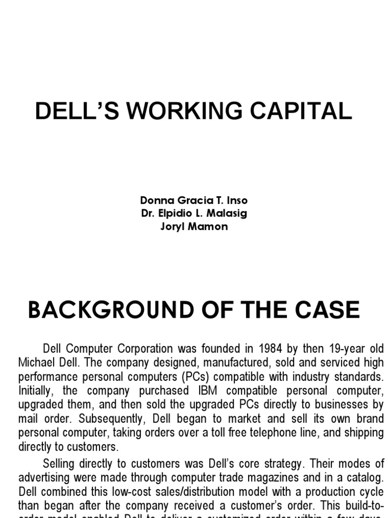 Dell's Working Capital | PDF | Dell | Inventory