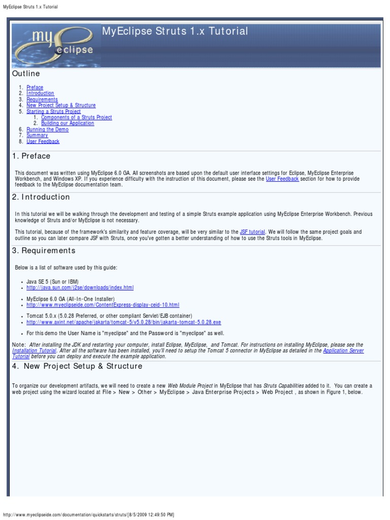 Struts 1.x Guide for MyEclipse Users | PDF | Java Server Pages | Html