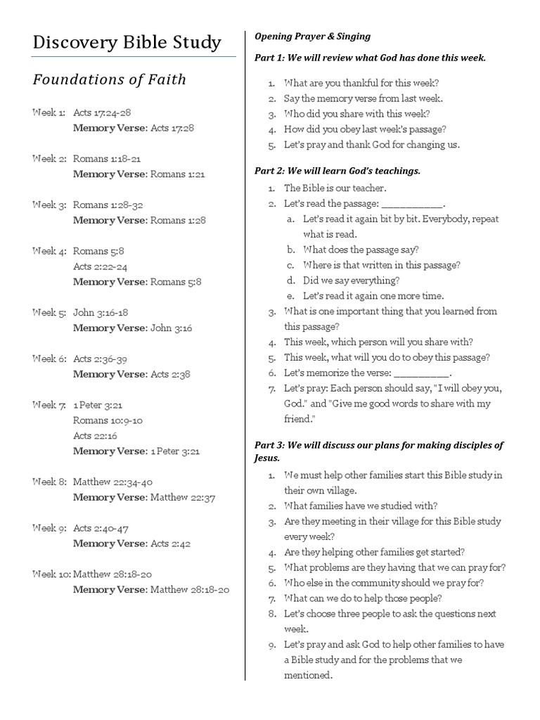Discovery Bible Study: Foundations Guide | PDF