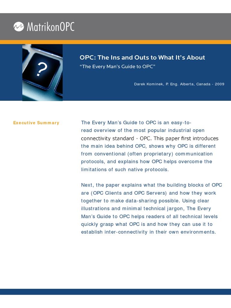 Matrikon Guide To OPC | PDF | Device Driver | Client (Computing)