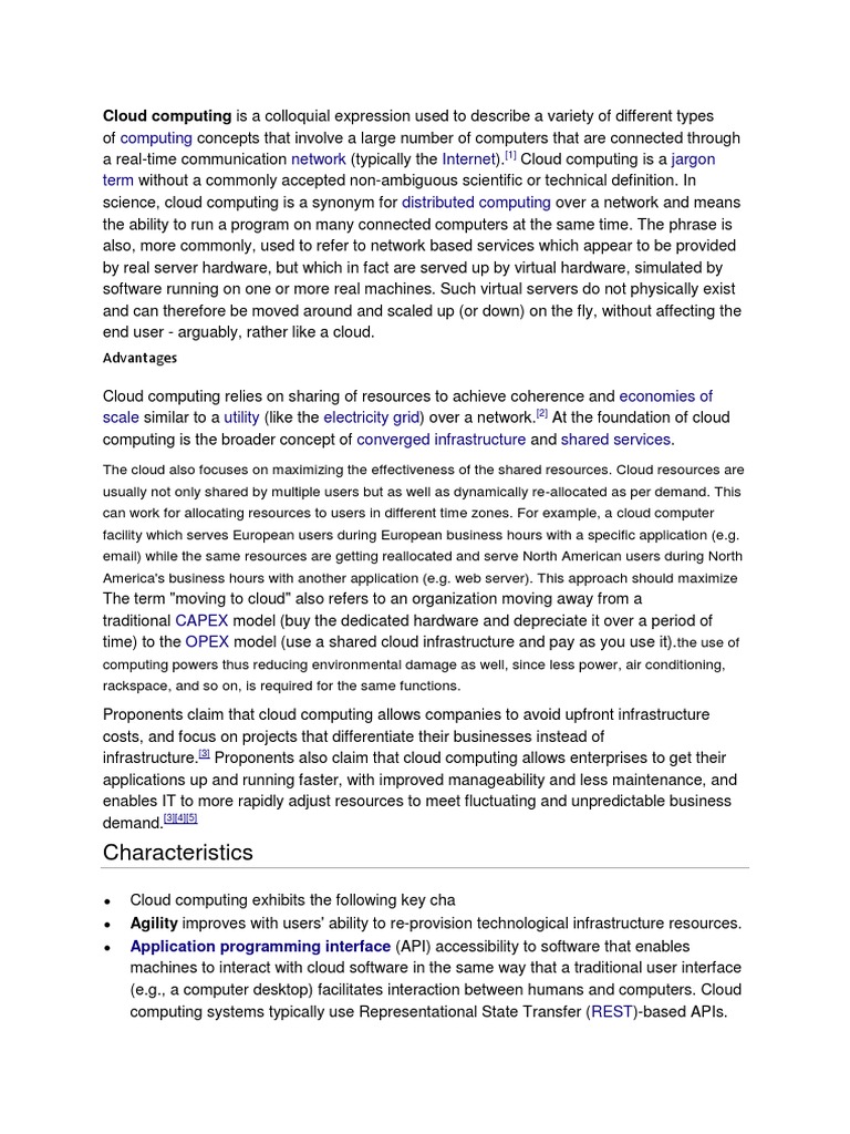 Characteristics: Computing Network Internet Jargon Term Distributed Computing | PDF | Cloud ...
