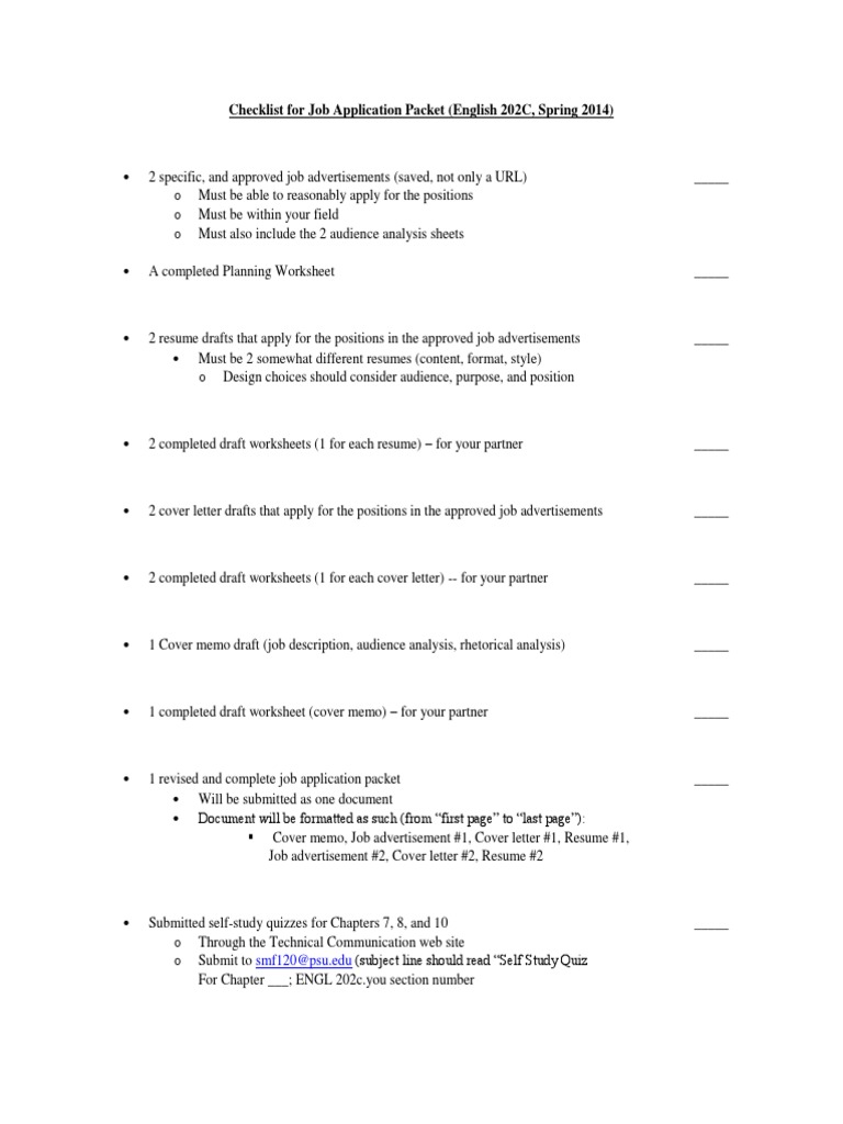 Job Application Packet Guide | PDF | Technical Communication | Mass Media