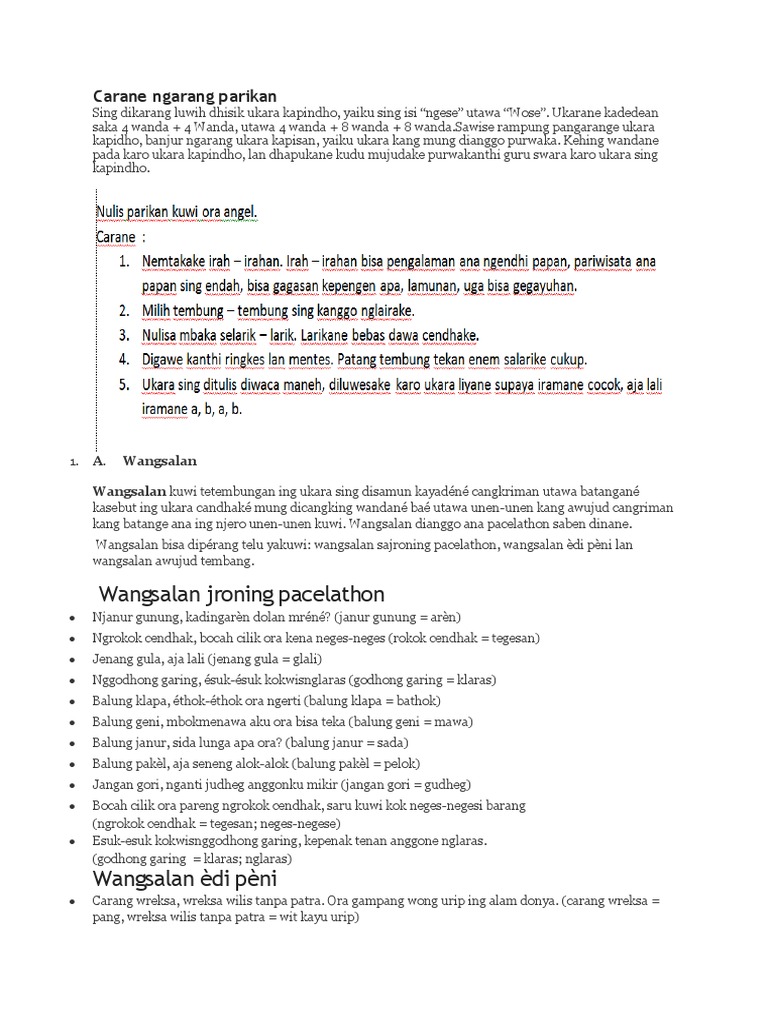 Apa Itu Wangsalan Dalam Bahasa Jawa - Wang Lessen
