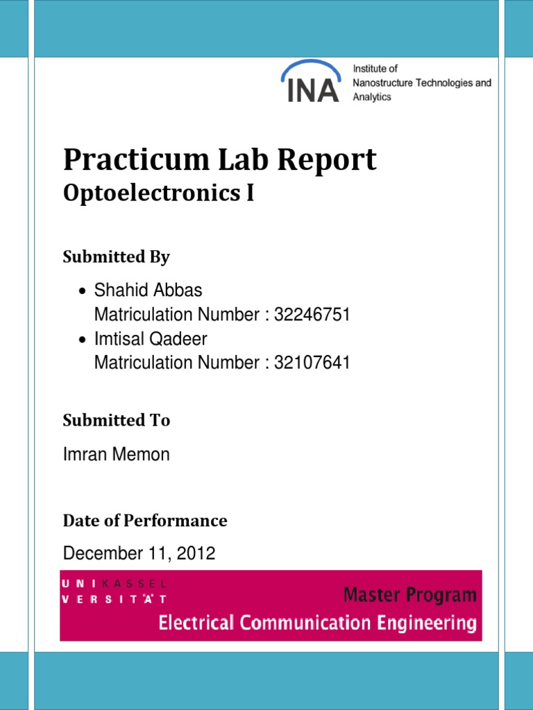 Practicum Lab Report-Updated | PDF | Optical Filter | Refractive Index
