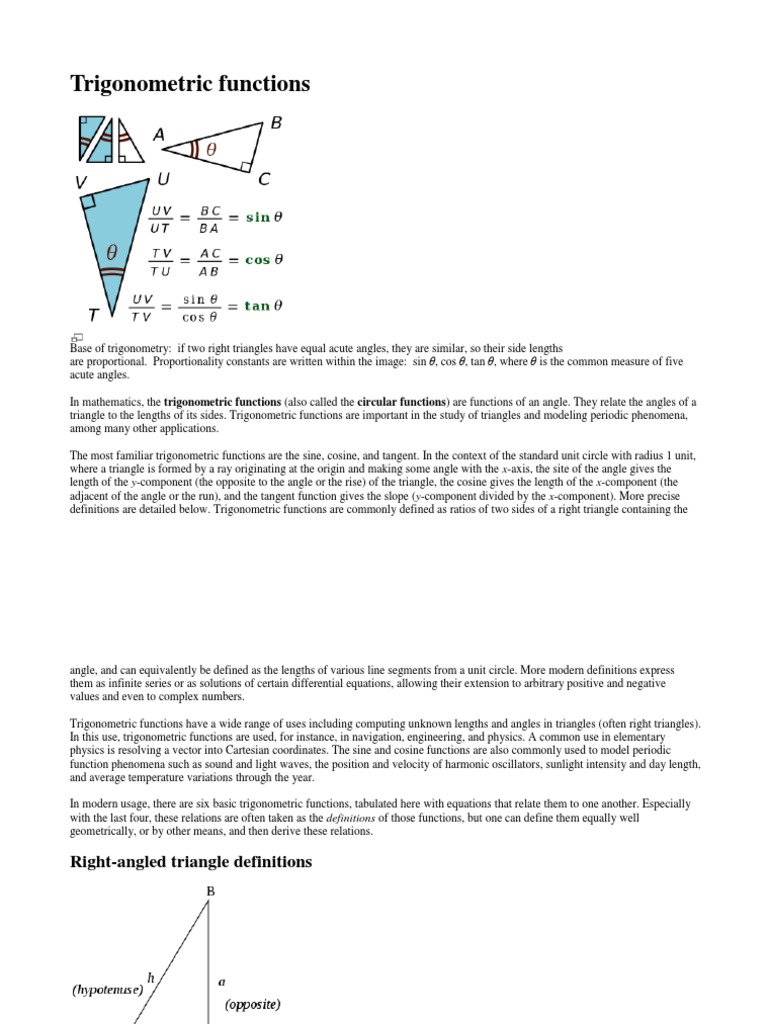 Trigonometric Functions 2 | PDF | Trigonometric Functions | Sine