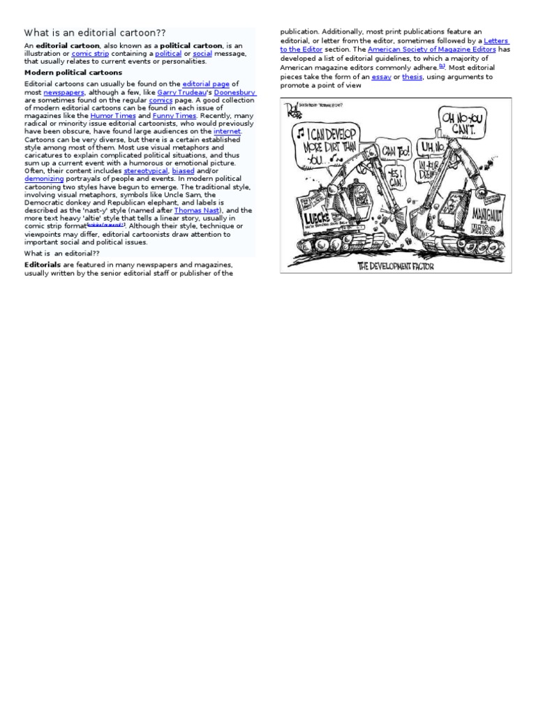 Understanding Editorial Cartoons | PDF | Cartooning | Mass Media
