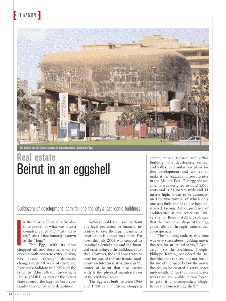 The Egg: Beirut's Architectural Icon | PDF | Beirut | Lebanon