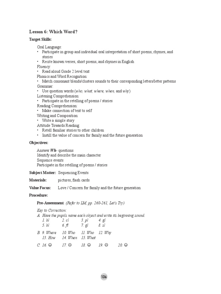 Unit 3 - Lessons - 6-10 (Pp. 136-142) | PDF | Reading Comprehension ...