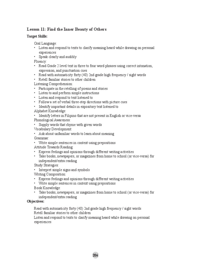 Unit 4 - Lessons - 11-15 (Pp. 206-213) | PDF | Reading (Process ...