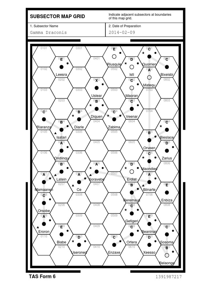 Traveller Subsector Maps