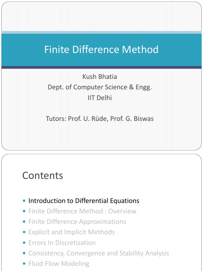 Finite Difference Methods | PDF | Finite Difference | Numerical Analysis
