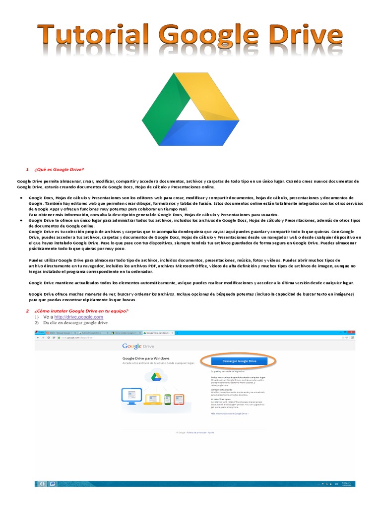 Tutorial Google Drive | PDF | Archivo de computadora | Informática