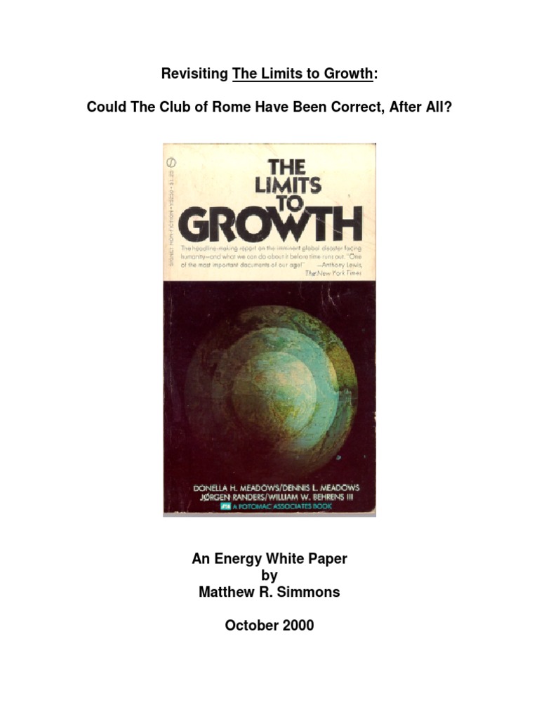 Club of Rome - Revisiting Limits To Growth (Could The Club of Rome Been ...