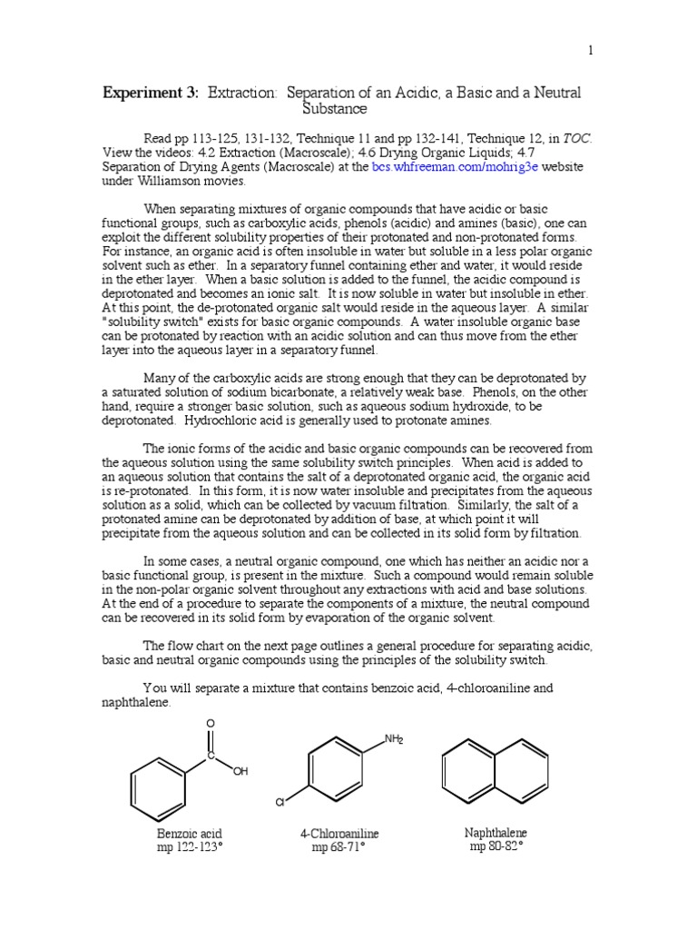 Acid Base Separation | PDF | Solubility | Acid