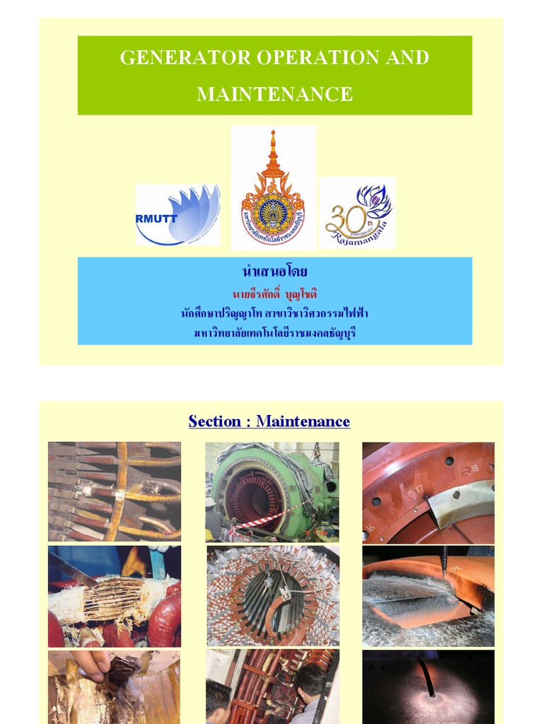 Generator Operation and Maintenance | PDF