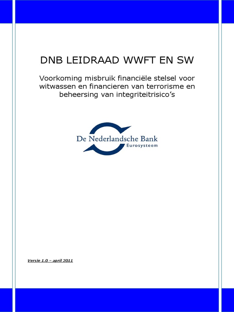 DNB Leidraad WWFT en SW | PDF