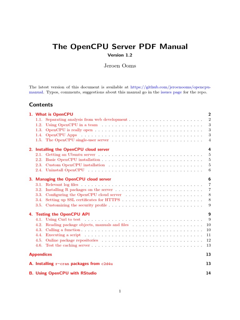 Opencpu Server | PDF | Hypertext Transfer Protocol | Ubuntu (Operating System)