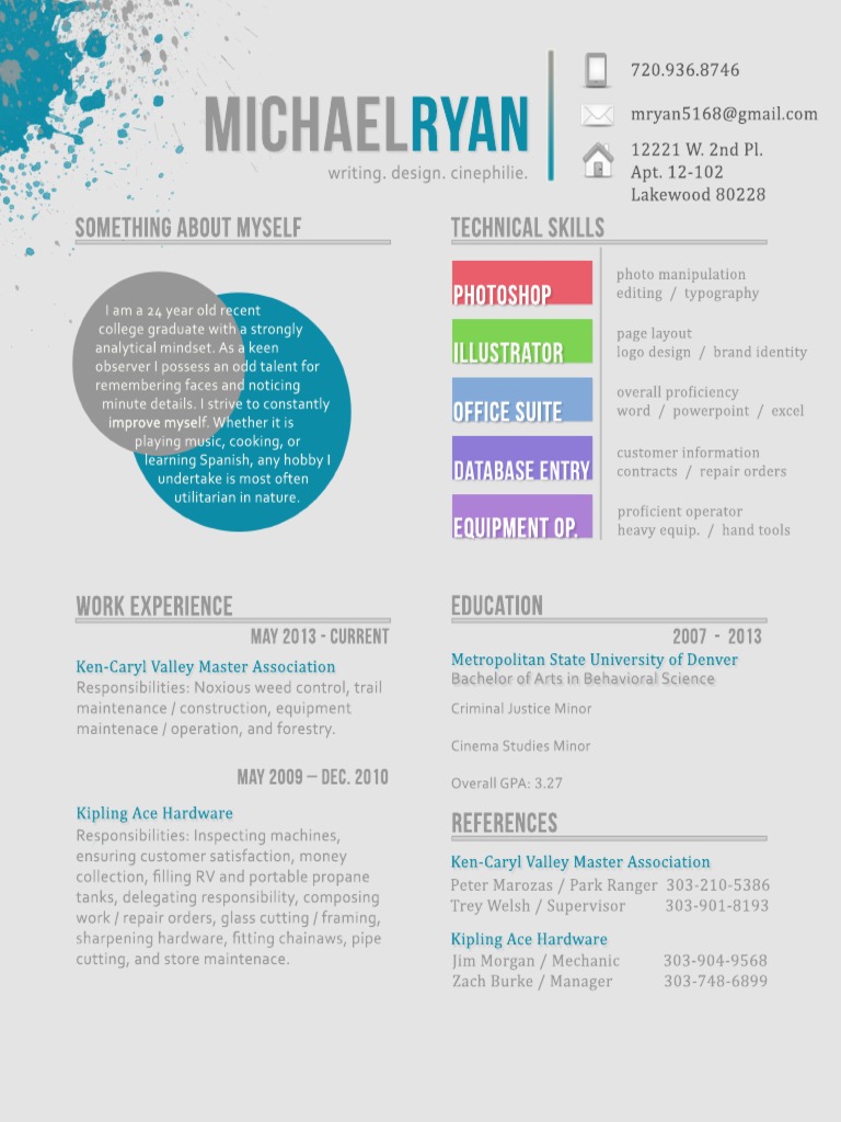 Michaels Photoshop Resume | PDF | Carreira e Crescimento