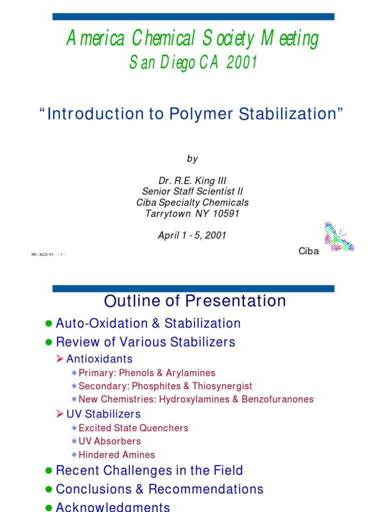 Introduction to Polymer Stabilization | Organic Compounds | Physical ...