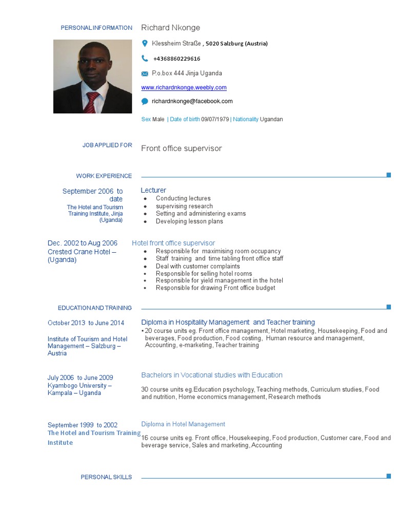 Curriculum Vitae | PDF | Uganda | Skill