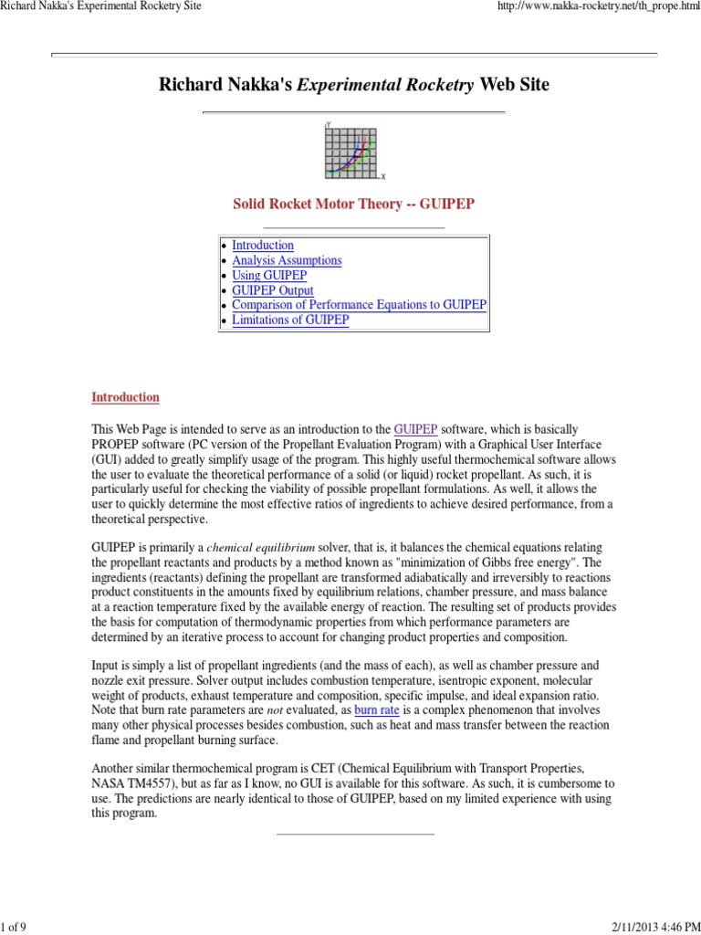 Richard Nakka's Experimental Rocketry Site | PDF | Rocket Propellant ...