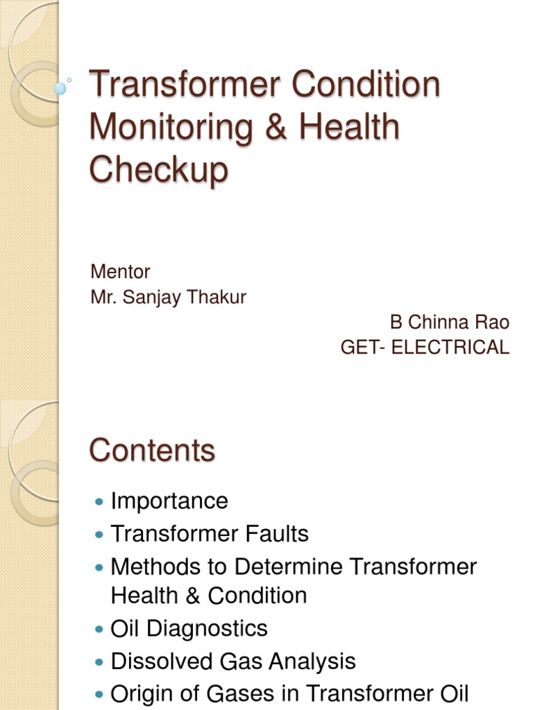 Transformer Health Monitoring Techniques | PDF | Transformer ...