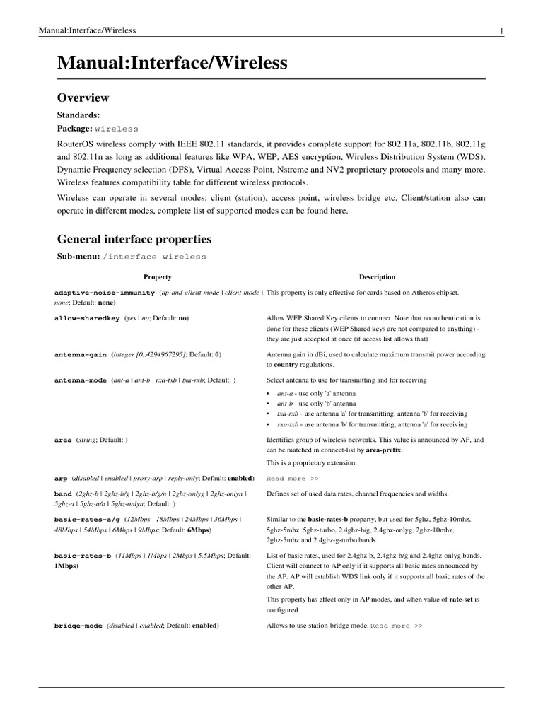 Wireless Interface Configuration Guide | PDF | Wireless Access Point ...