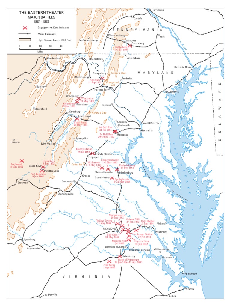 The Eastern Theater: 1861–1865 Major Battles