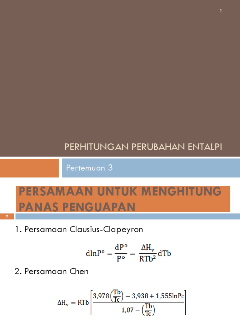Rumus Perhitungan Perubahan Entalpi | PDF