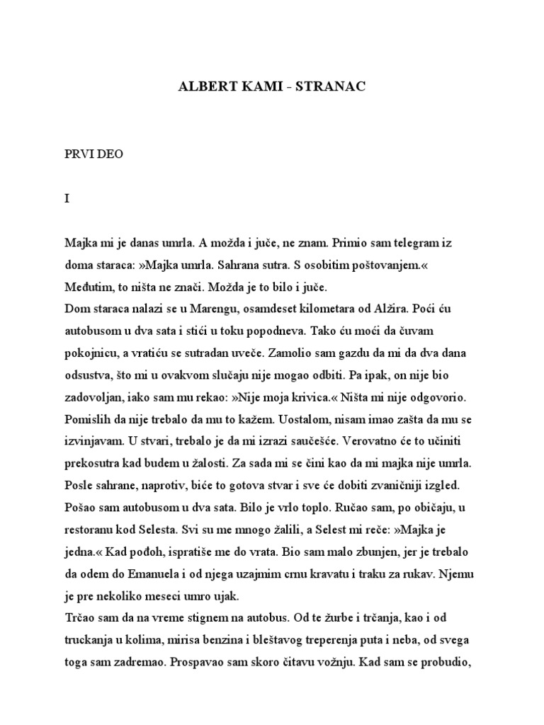 Alber Kami - Stranac | PDF